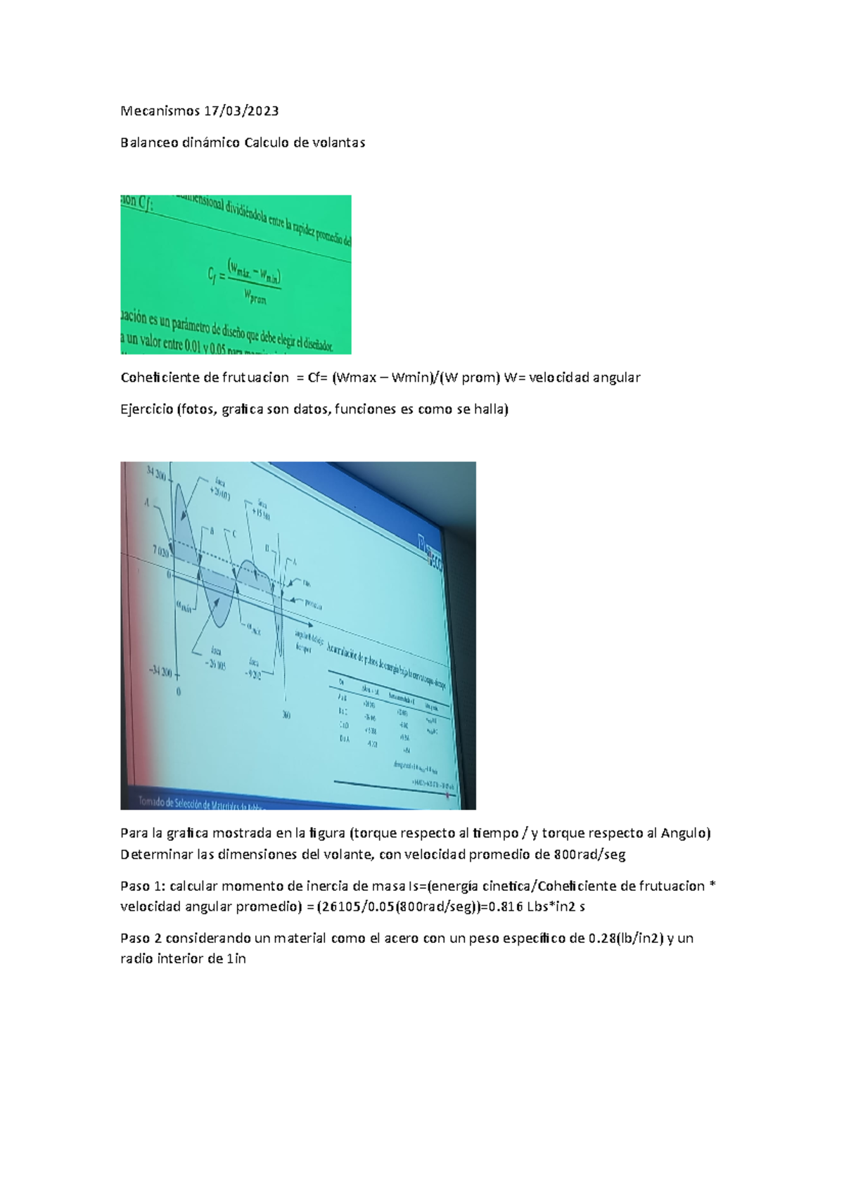 Mecanismos 17 - mecanismoa - Mecanismos 17/03/ Balanceo dinámico ...