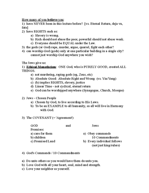 Overview of The Hebrews part 2 - The Hebrews. I) Why discuss them? A ...