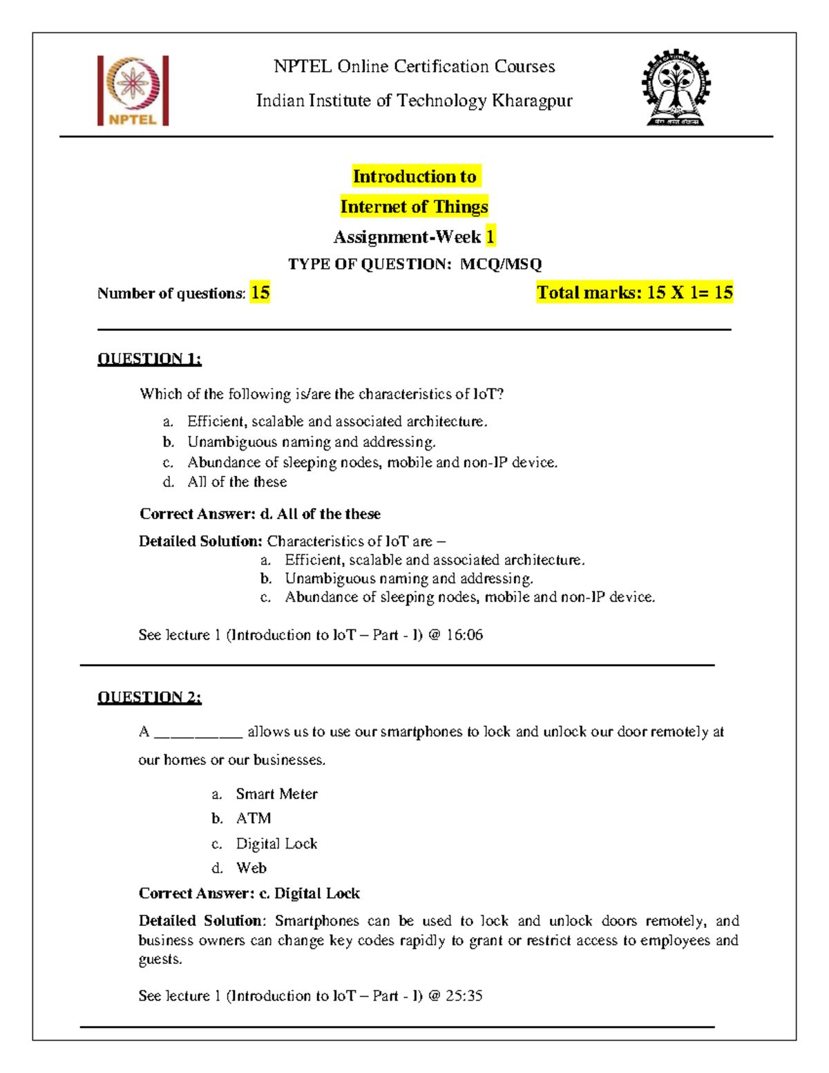 Assignment-W1 - this pdf gives details about introduction to internet ...