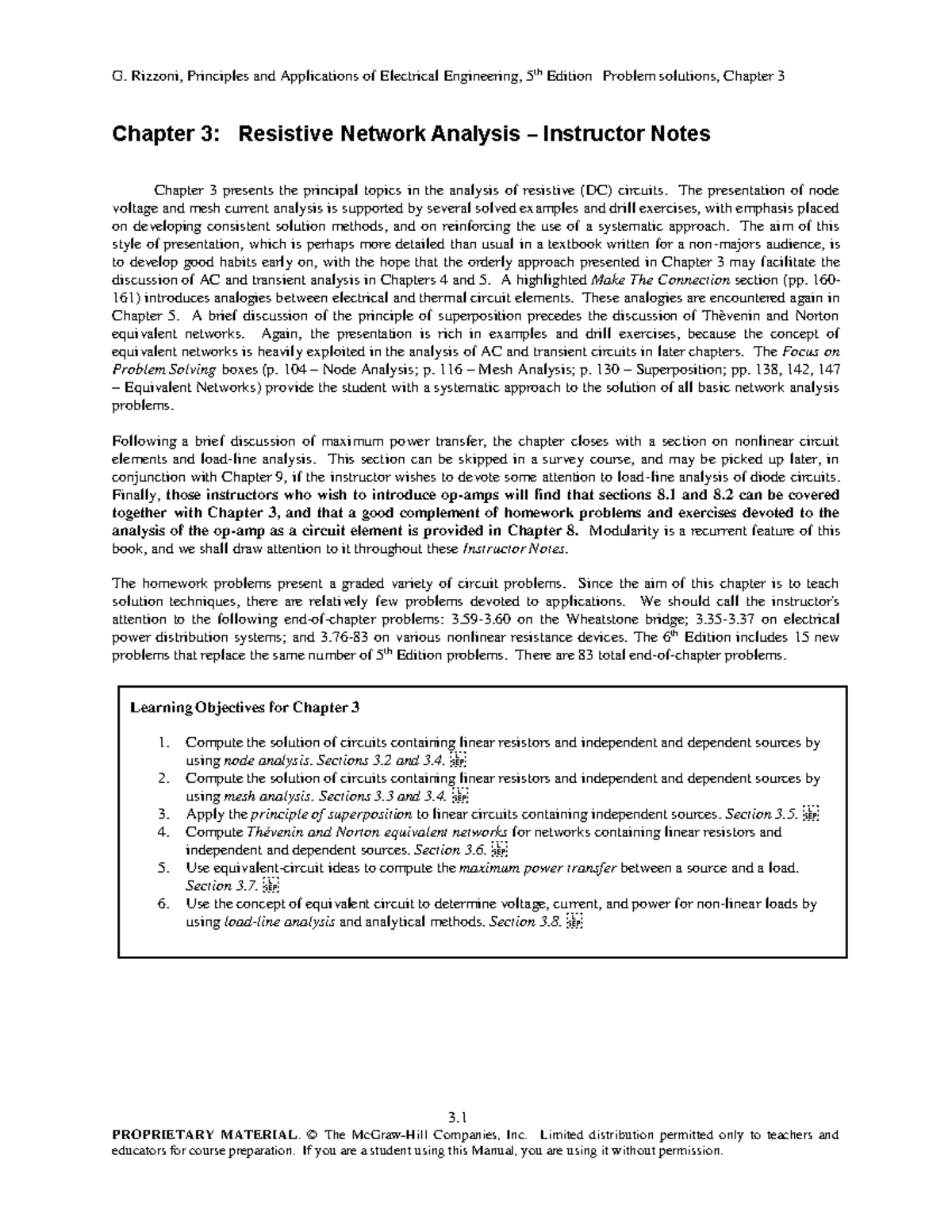 Chapter 3 - Week2and3 - Lectures + exercises + solutions - 1 PROPRIETARY MATERIAL. © The McGraw ...