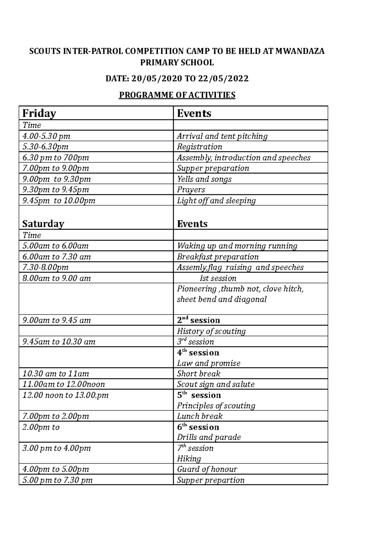 Scouts Inter - AEW - SCOUTS INTER-PATROL COMPETITION CAMP TO BE HELD AT ...