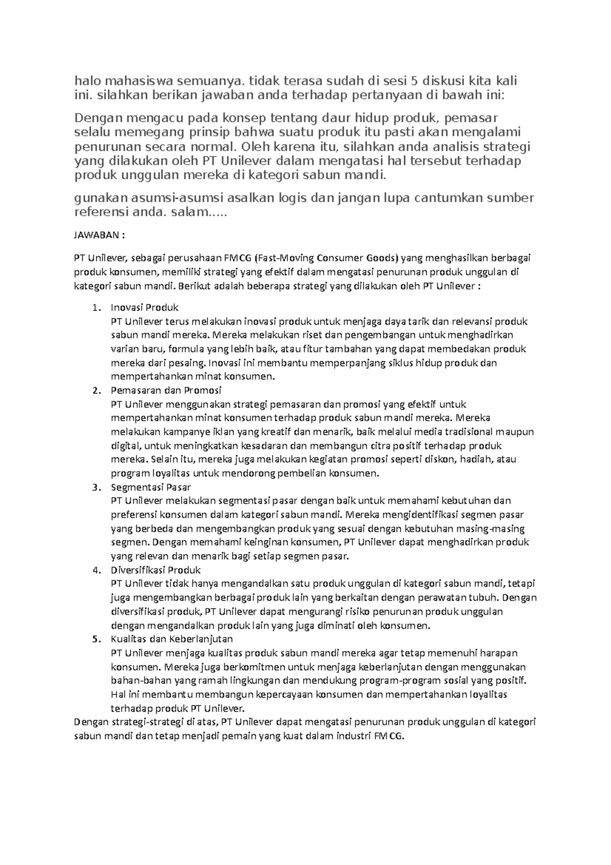 Diskusi SESI 5-2 - Lab ak - halo mahasiswa semuanya. tidak terasa sudah ...