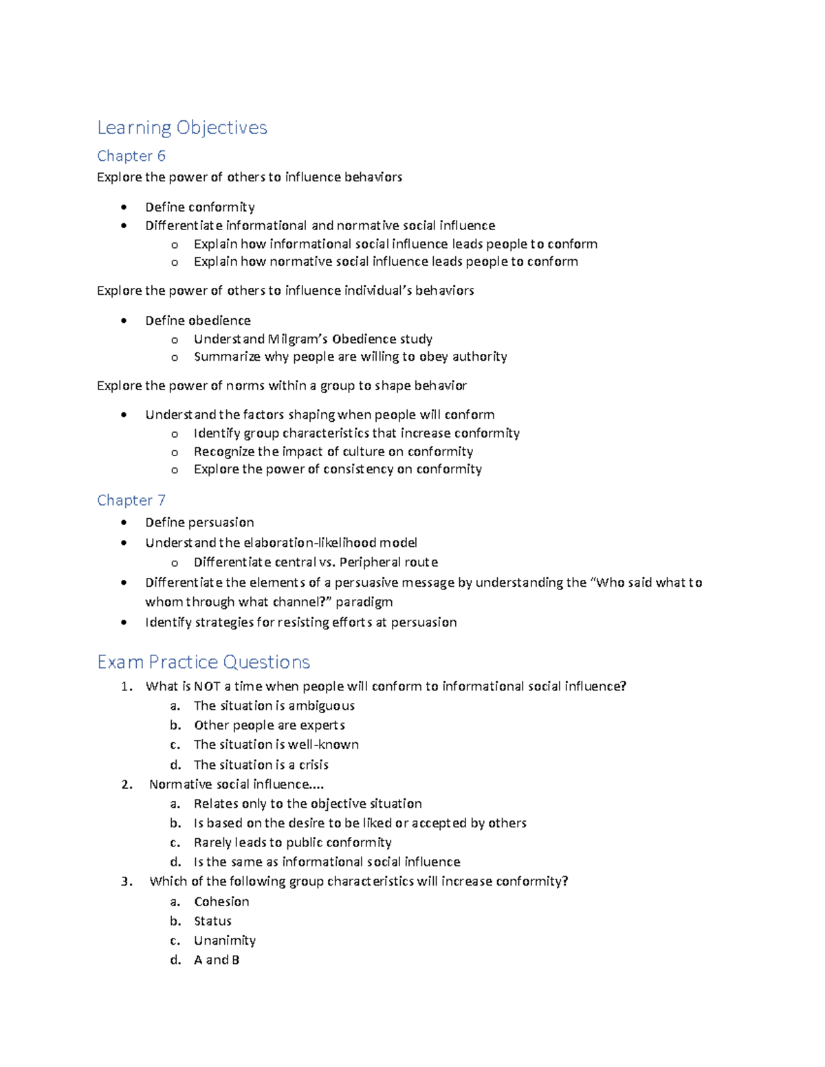 Exam 4 Learning Supports - Learning Objectives Chapter 6 Explore the ...