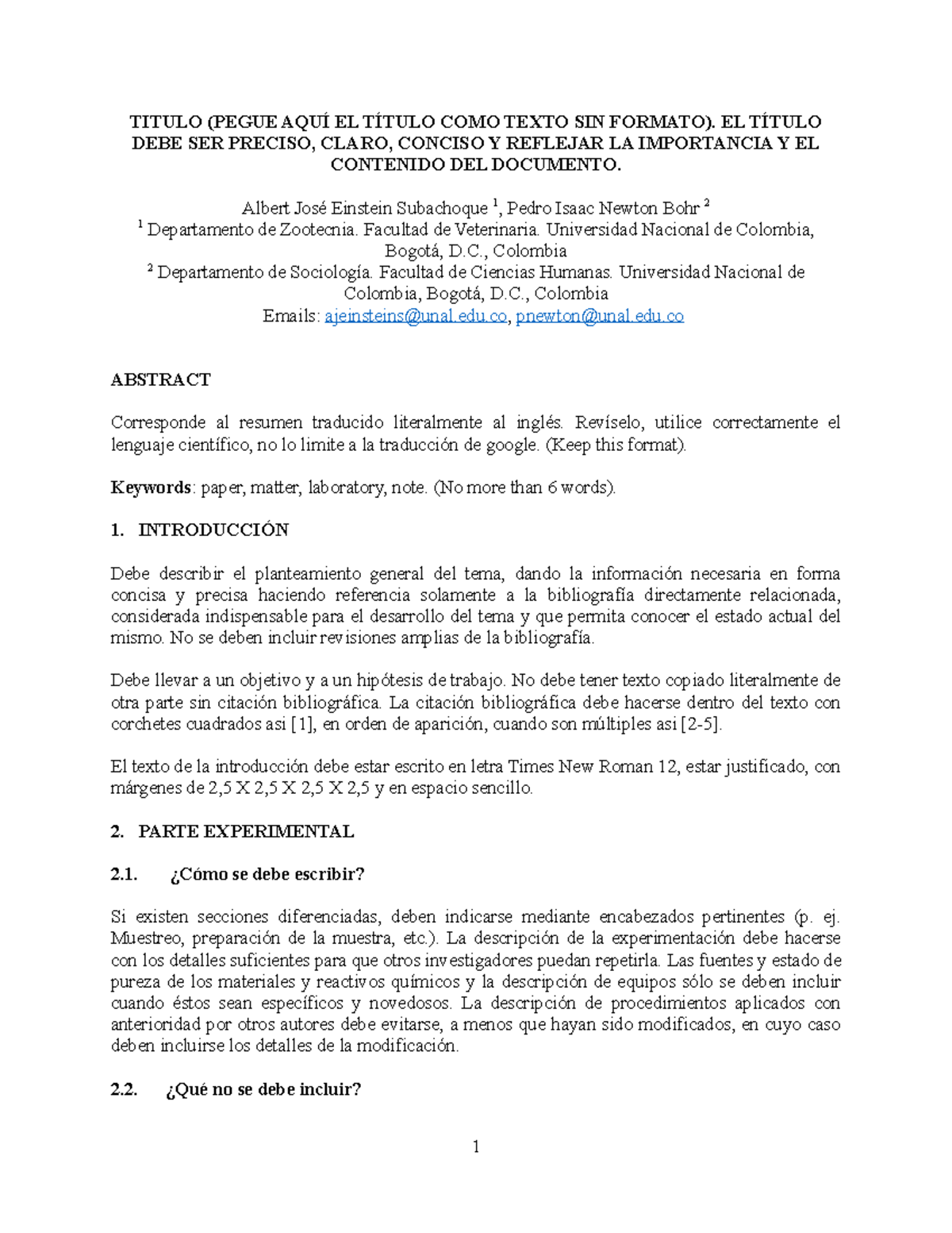 Plantilla informes tipo artículo - TITULO (PEGUE AQUÍ EL TÍTULO COMO ...