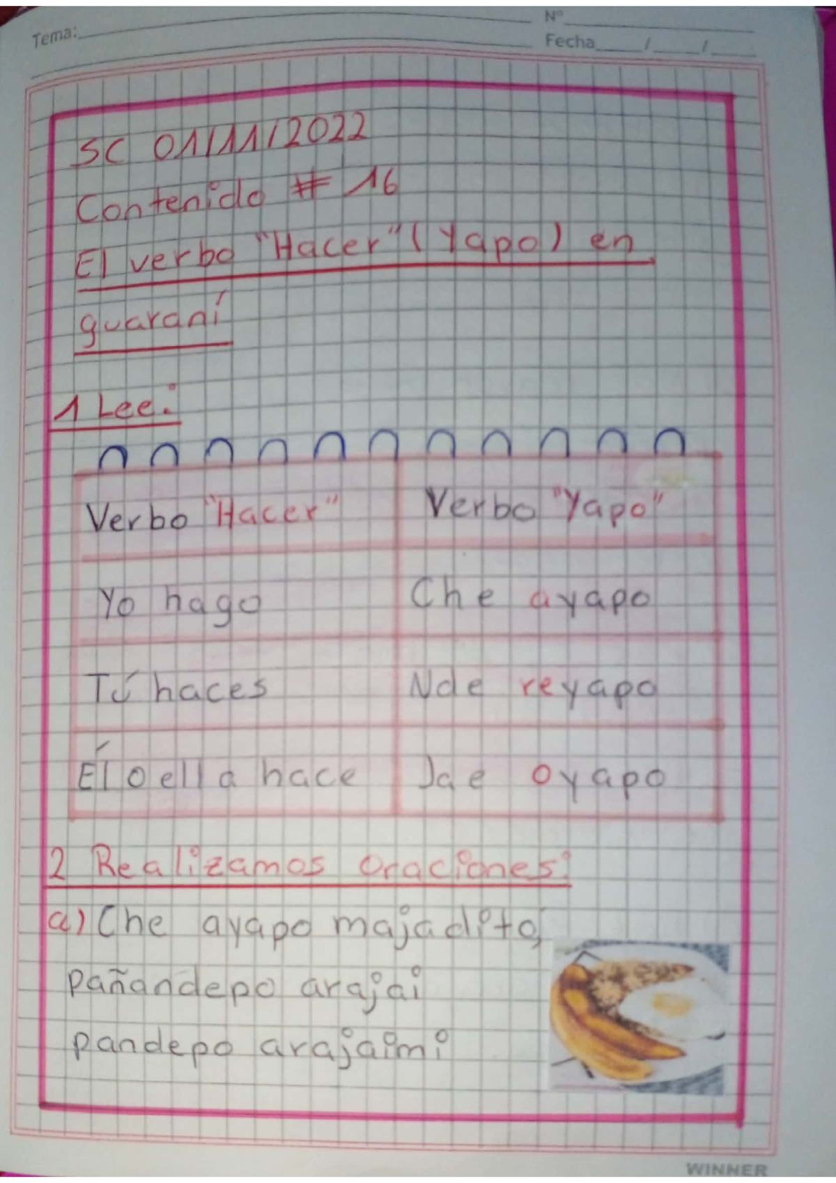 Cam Scanner 11-01-2022 16 - Tema: Fecha SC Contenido 16 El verbo Yapol ...