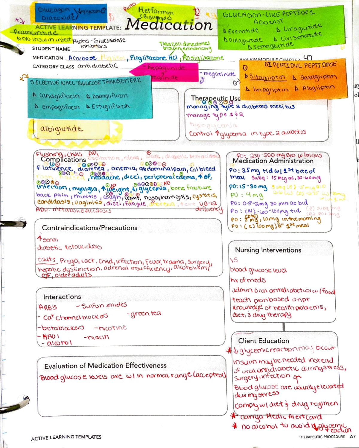 Diabetic med - Medication template - ~ tru:\o.~,,~t\n b. l)a?otJ, ~"UY ...