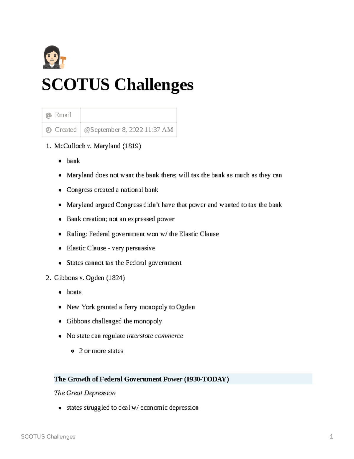 Scotus Challenges - SCOTUS Challenges 1 SCOTUS Challenges Email Created ...