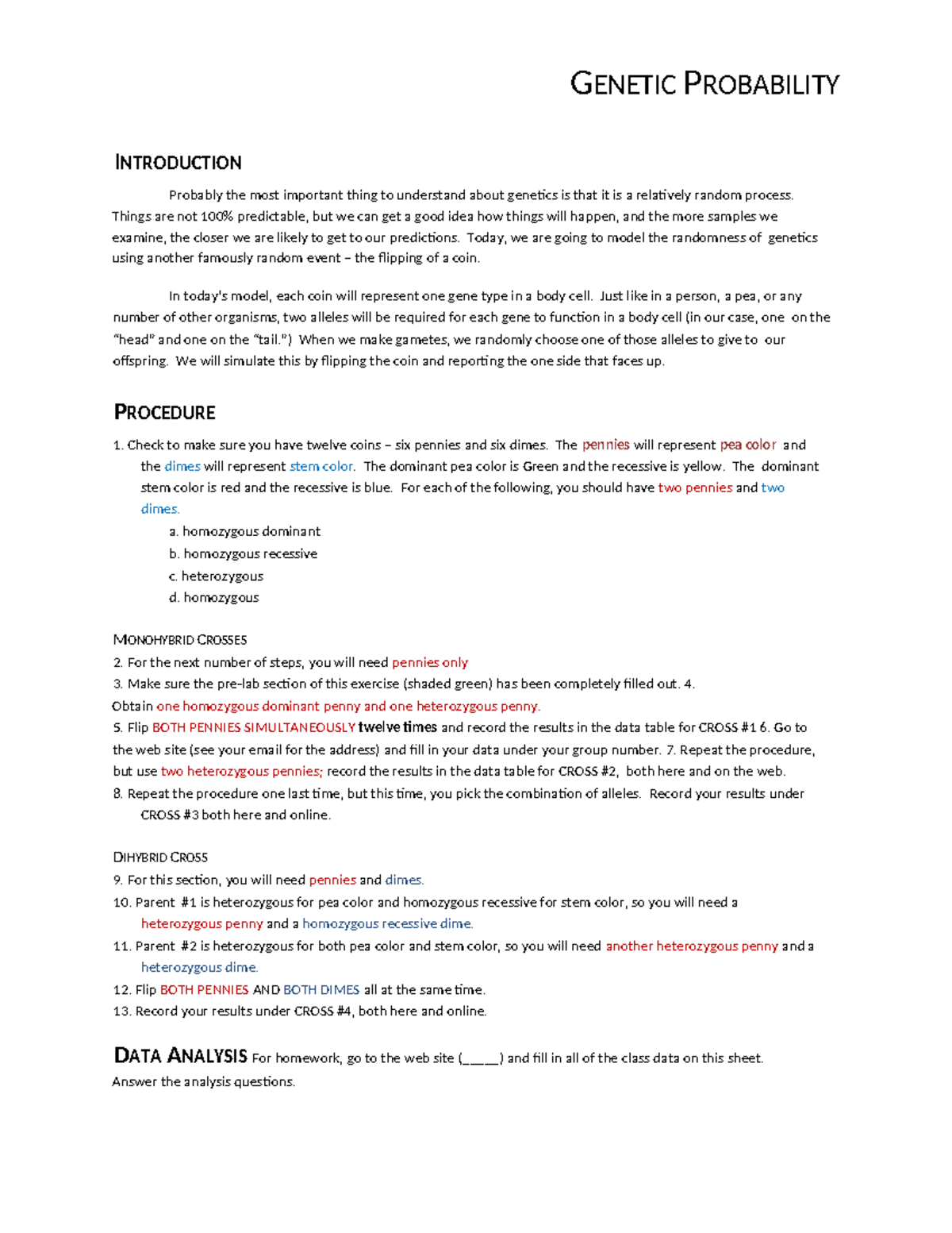 Genetic Probability Activity-2-2 - GENETIC PROBABILITY INTRODUCTION ...