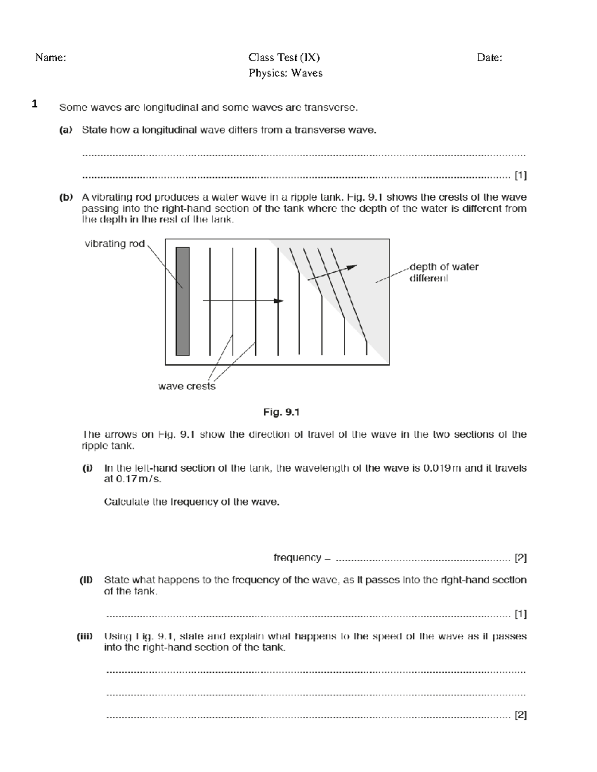 Test-properties of waves and EM wave QP - Computer Science - Name ...