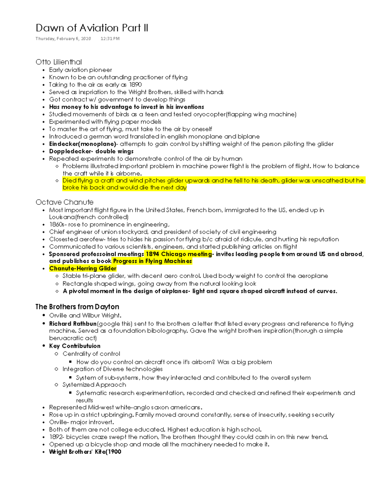 Dawn of Aviation Notes - Otto Lilienthal Early aviation pioneer Known ...