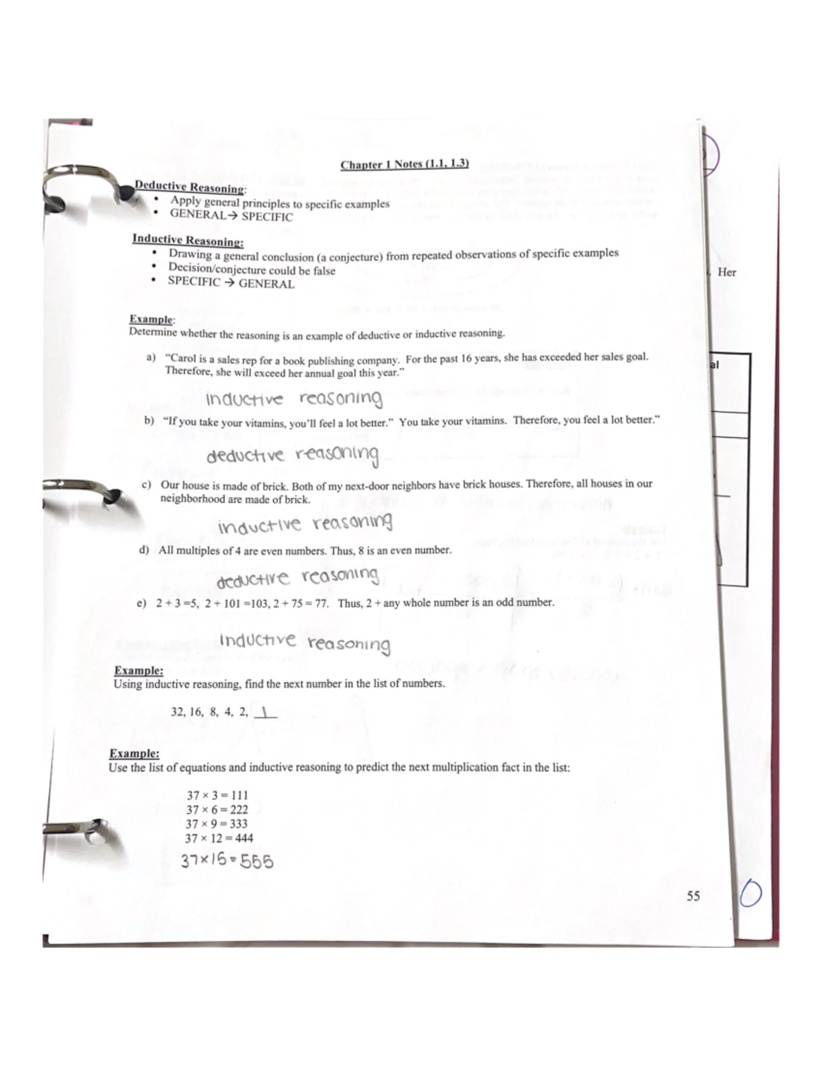 Chapter 1 Notes (1.1. 1.3) (dragged) - Chapter 1 Notes (1,1) Deductive ...