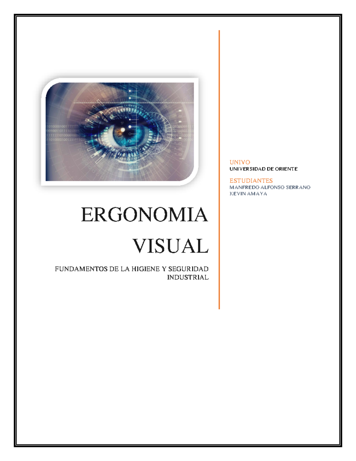 Ergonomia visual - Seguridad - ERGONOMIA VISUAL FUNDAMENTOS DE LA ...