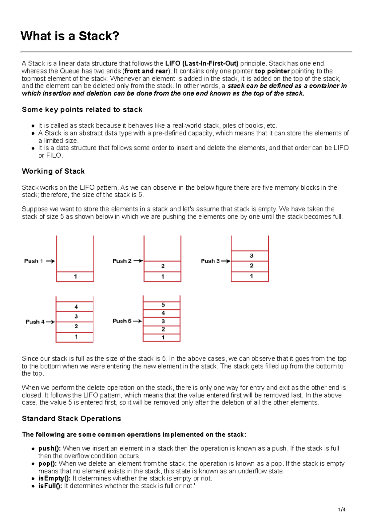 Java - What is a Stack - What is a Stack? A Stack is a linear data ...