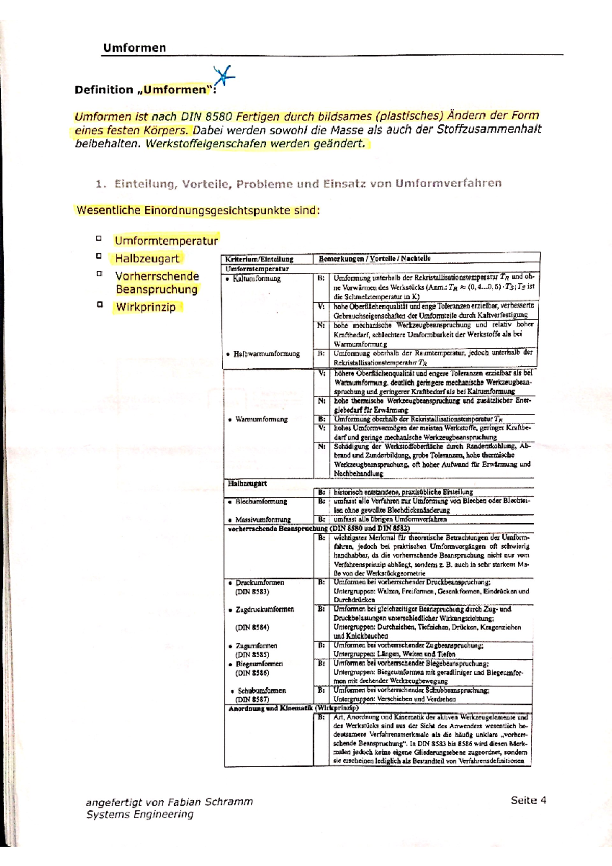FL Sarp - Zusammenfassung Fertigungslehre I - Umformen )(_ Definition ...