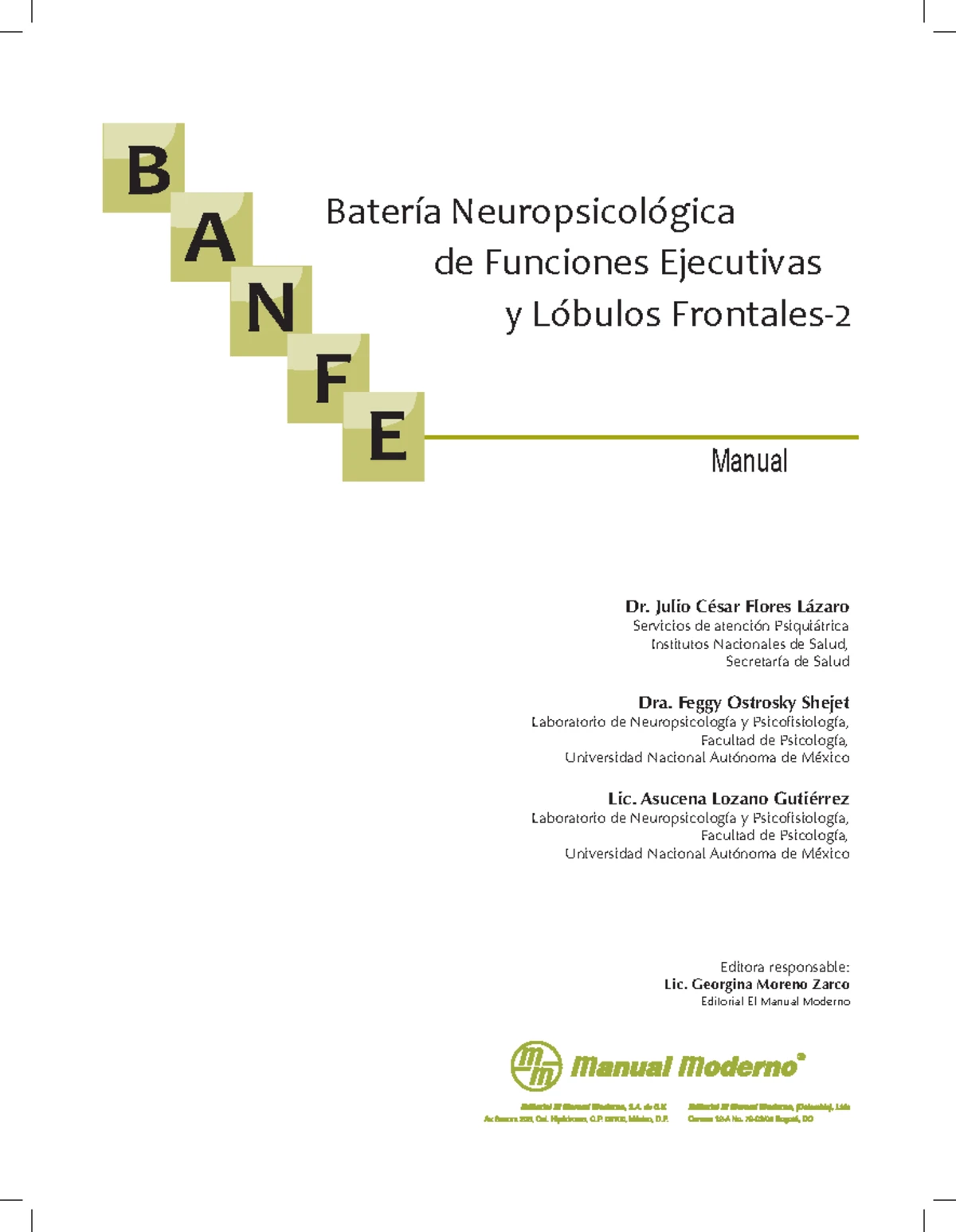 Manual completo BANFE 2 - I Batería Neuropsicológica de Funciones ...