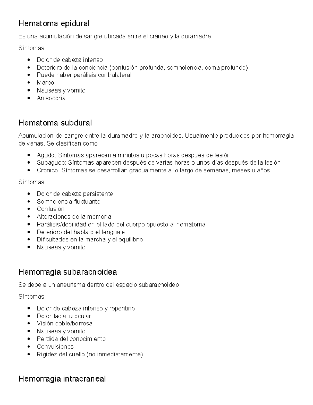 Hematoma epidural - Espero ayude - Hematoma epidural Es una acumulación de sangre ubicada entre ...