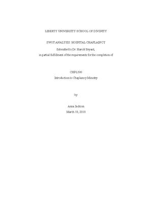 Types of Chaplains - LIBERTY UNIVERSITY RAWLINGS SCHOOL OF DIVINITY ...