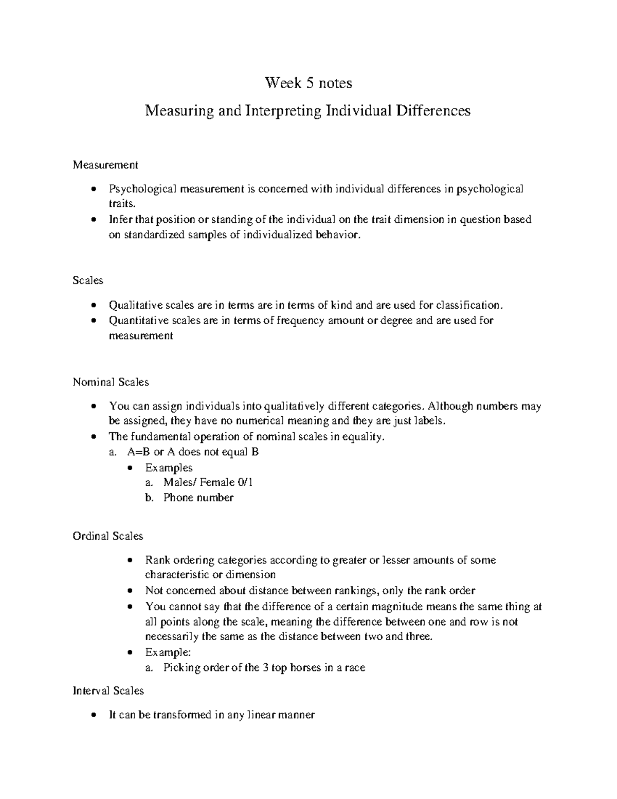 Personnel psych notes - Measuring and Interpreting Individual ...