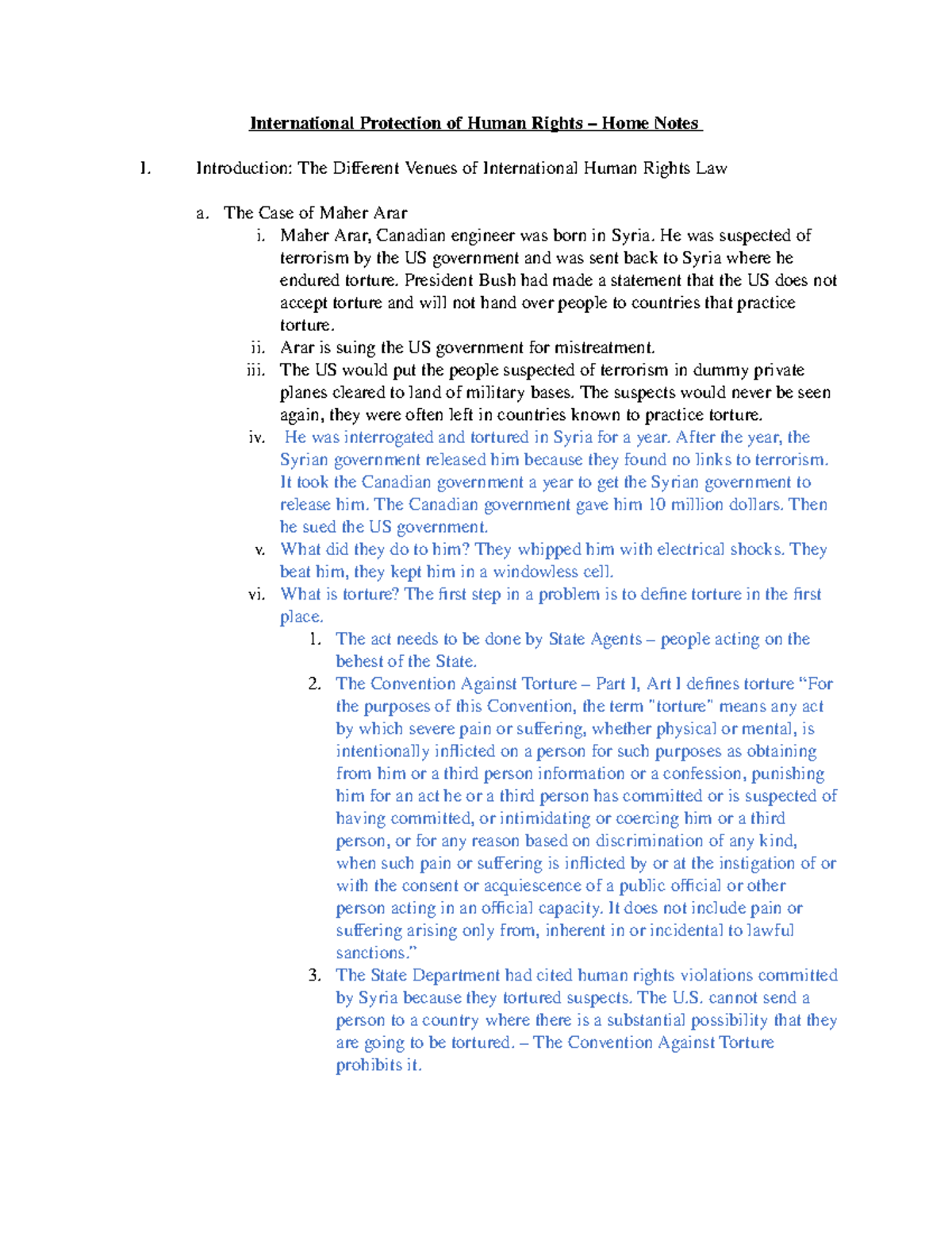 International Protection of Human Rights - Introduction: The Different ...