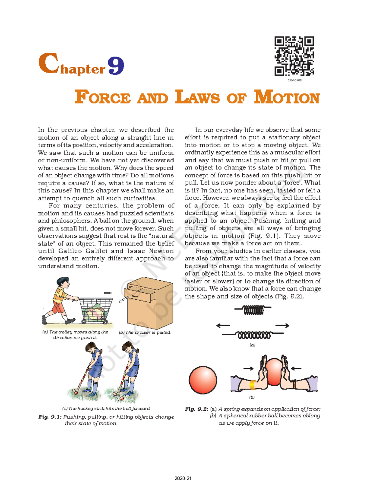 FORCE AND LAWS OF MOTION - In the previous chapter, we described the ...