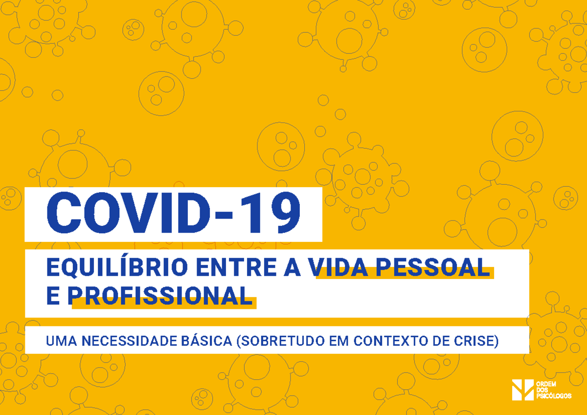 Doc covid 19 equilibrio vida pessoalprofissional - COVID- EQUILÍBRIO ...