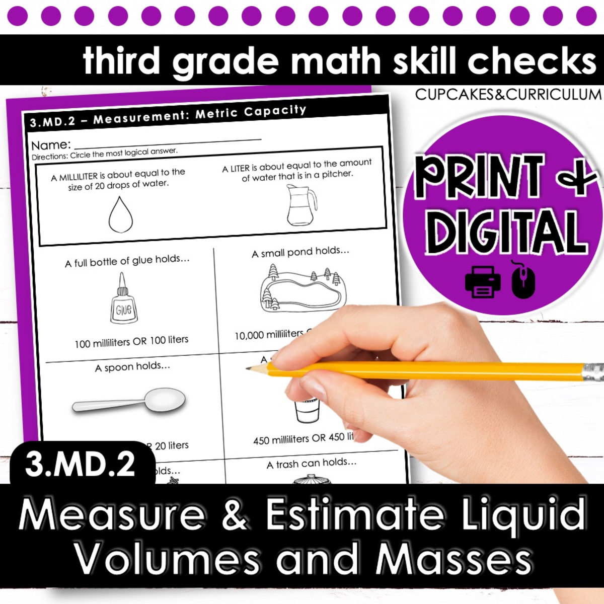 3rd grade measurement - 3. M D. 2 – M e a s u r e m e n t : M e t r i c ...