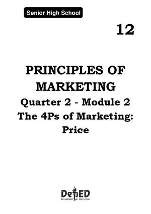 4-5 Q1 Marketing - 12 PRINCIPLES OF MARKETING Quarter 1 – Module 4- Customer Expectation ...