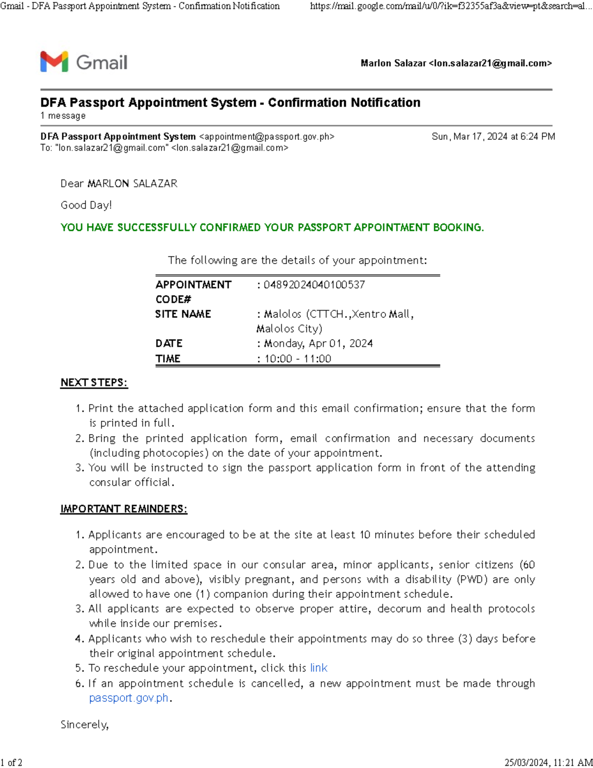 Dfa-appointment - layout of dfa for referrence - Marlon Salazar DFA ...