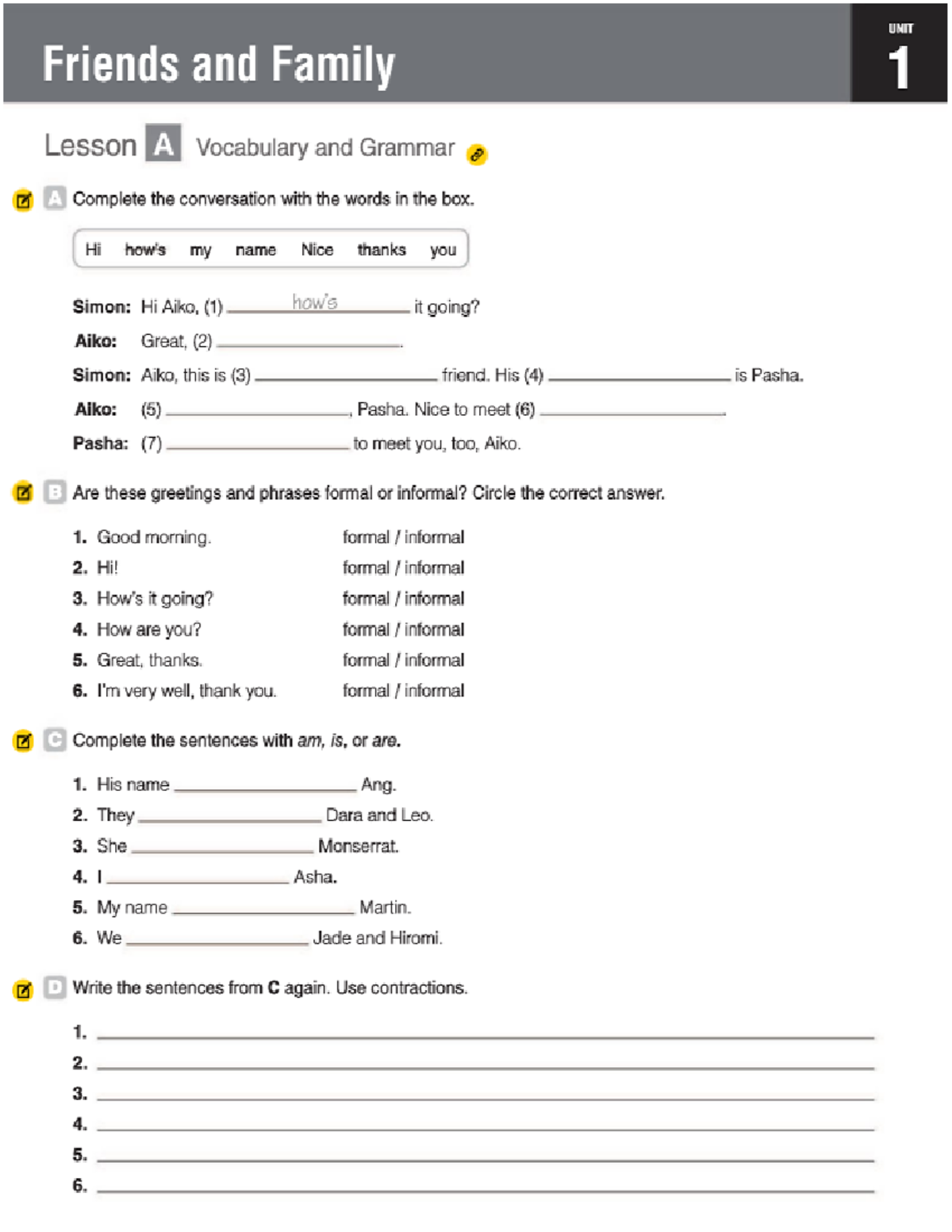 Basic 1 - WB Lesson A - ... - Ingles - Studocu