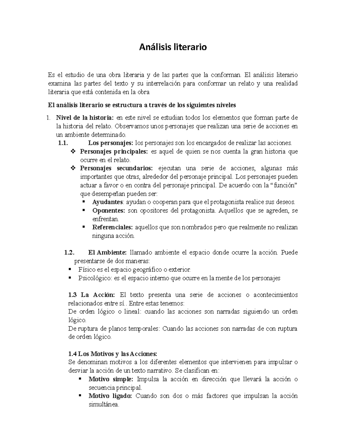 Análisis literario - Análisis literario Es el estudio de una obra ...