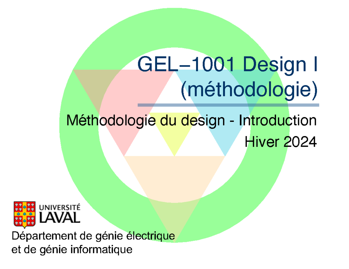 Methodologie du design - Introduction - Département de génie électrique ...