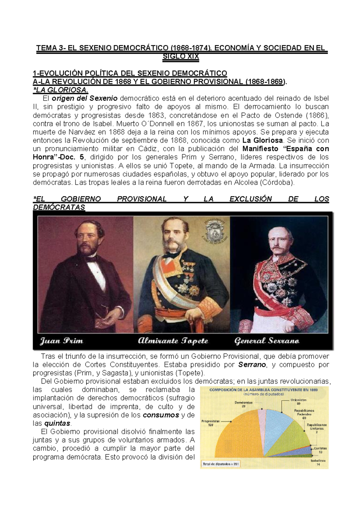 TEMA 3.EL Sexenio Democrático (1868-1874). Economía Y Sociedad EN EL Siglo XIX - TEMA 3- EL ...