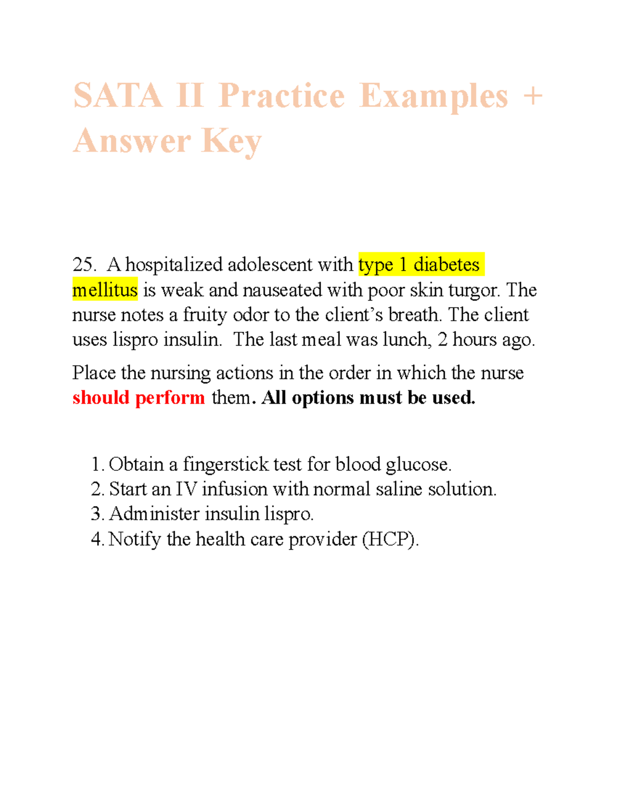 SATA II Practice + Answer Key JUL2021 - SATA II Practice Examples ...