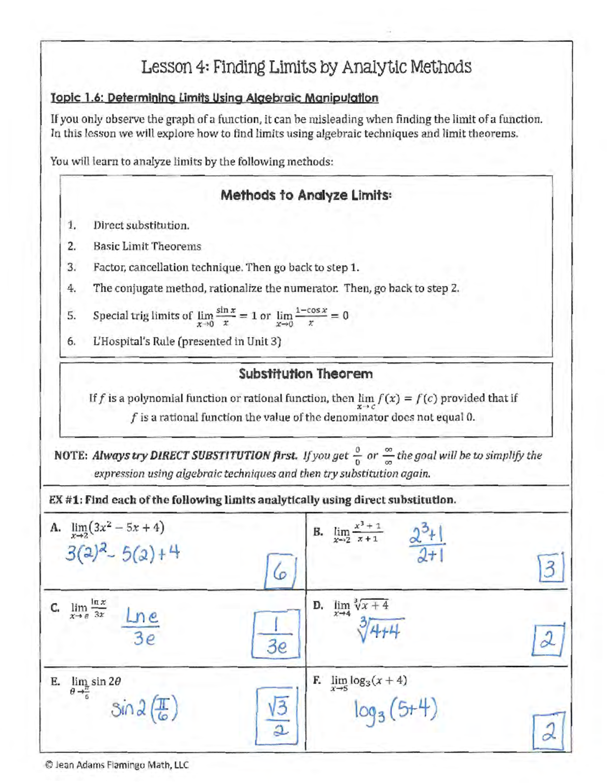 Calculus 1 1.4 Notes - B. Suppose f (x) and g(x) are boundaries of H(x ...