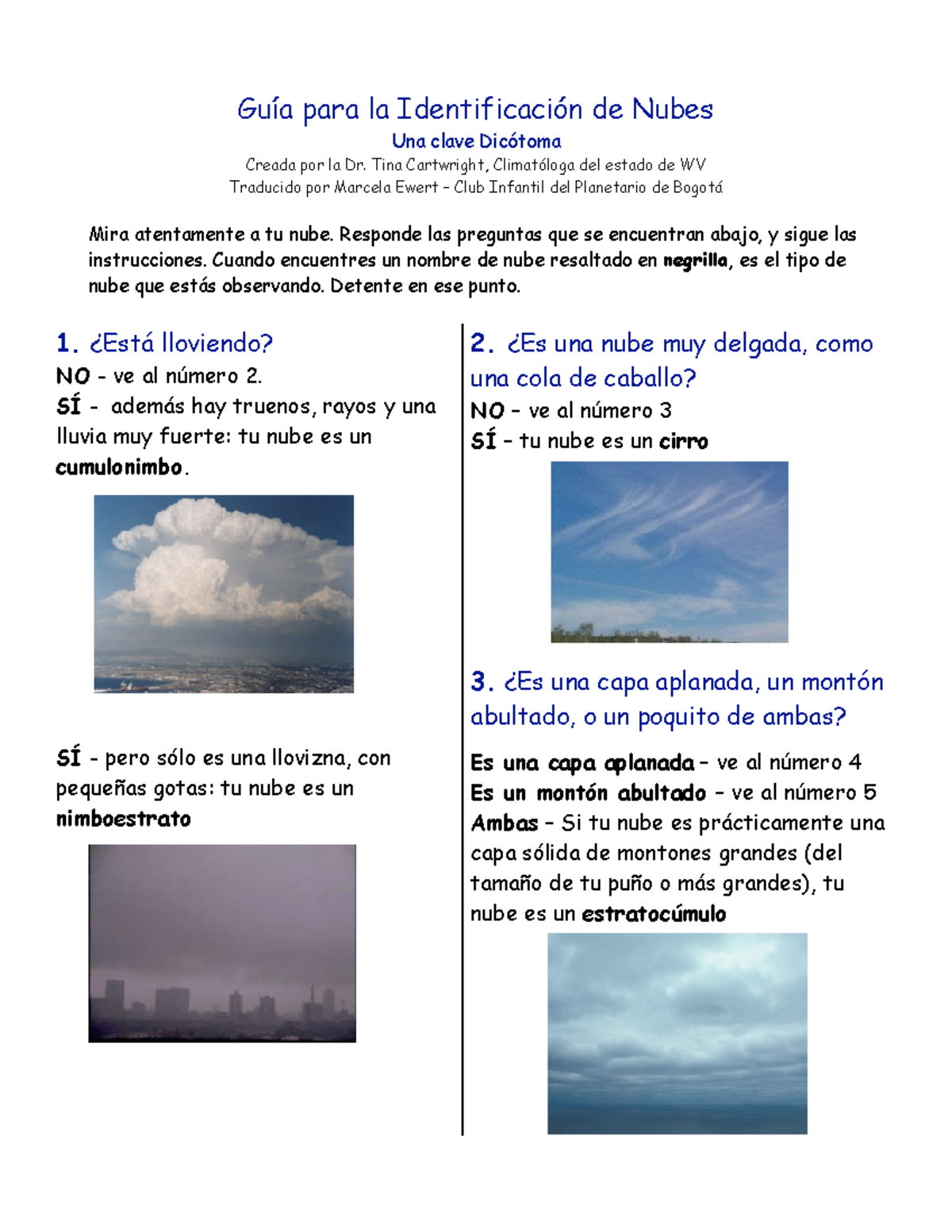 Practica 4. Guideidentificacion de nubes niños-sp - Guía para la ...