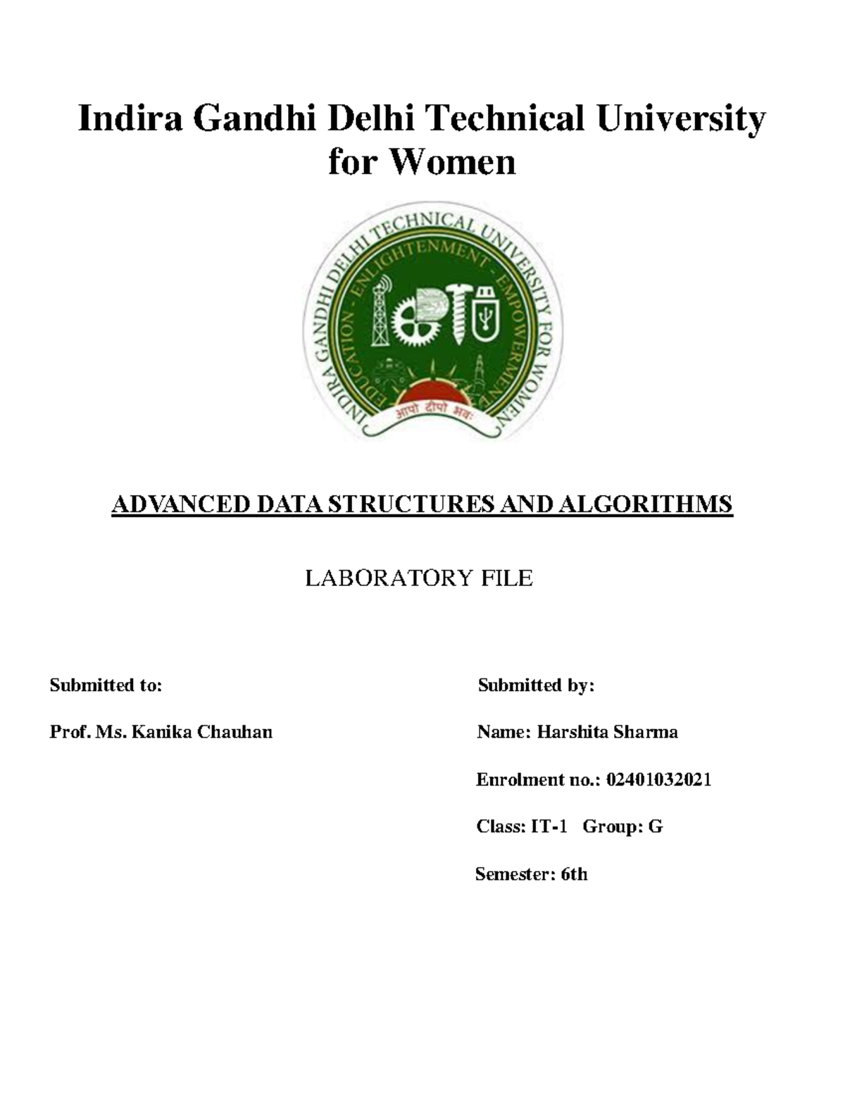 ADSA Harshita Sharma - Indira Gandhi Delhi Technical University for ...