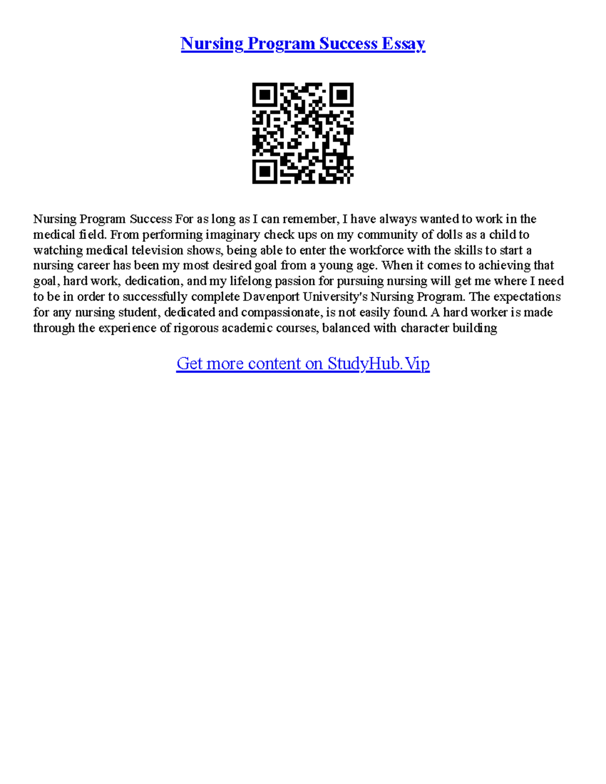 Nursing School Application Essays - Nursing Program Success Essay ...