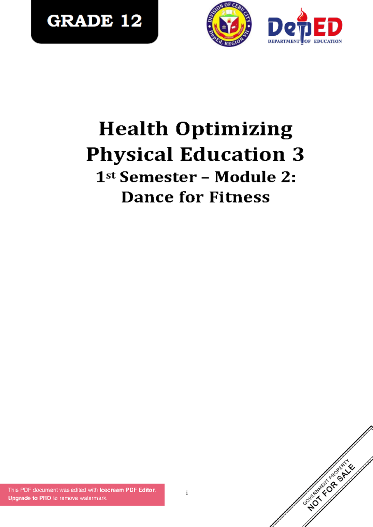 PE-3- Lesson-1-WEEK-1-2- Quarter-2-2021 - i SENIOR HIGH SCHOOL Health ...