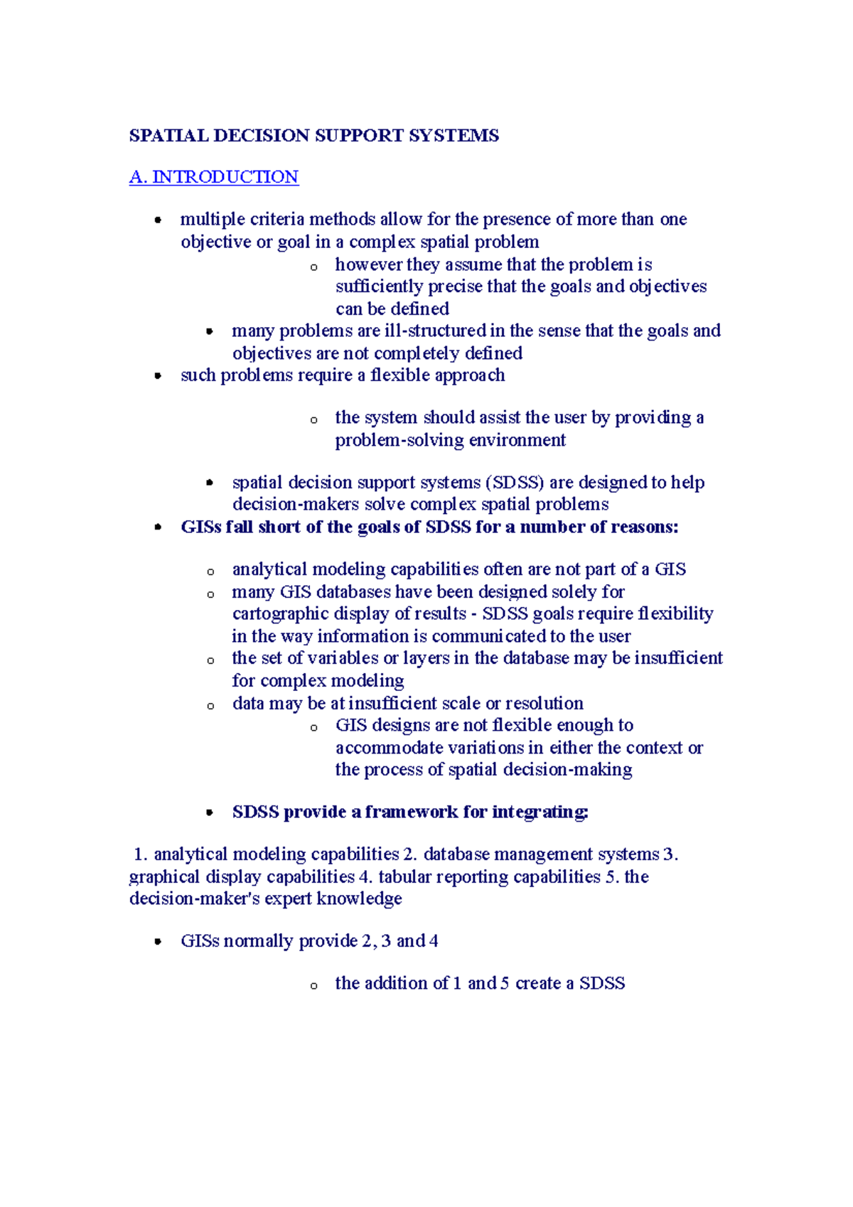 5.3 Spatial Decision Support Systems - SPATIAL DECISION SUPPORT SYSTEMS ...