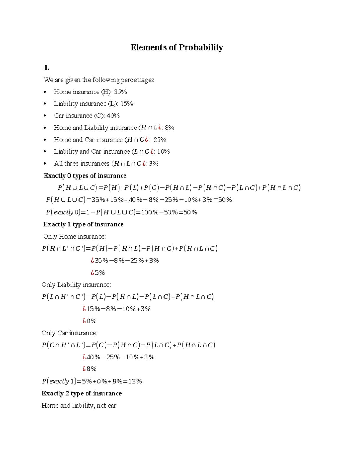 HW1 probability - Elements of Probability 1. We are given the following ...