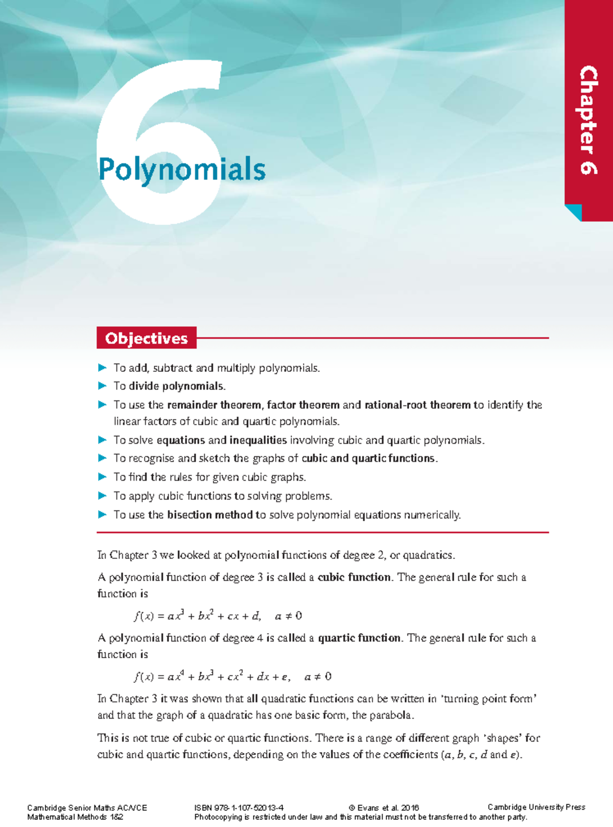 Chapter-6-Polynomials - Chapter 6 6 Polynomials To add, subtract and ...