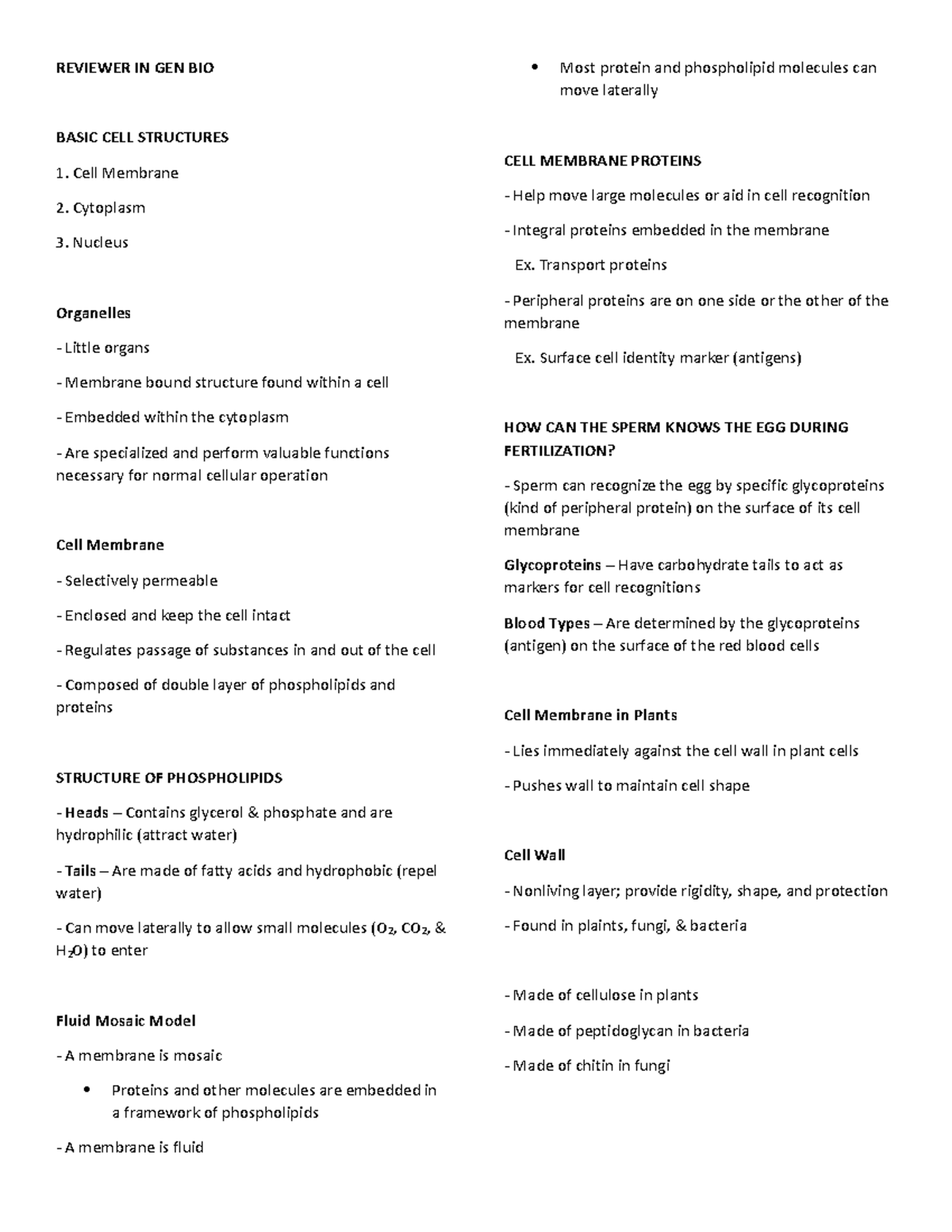 Reviewer IN GEN BIO - Prelim lecture for Gen Bio - REVIEWER IN GEN BIO ...