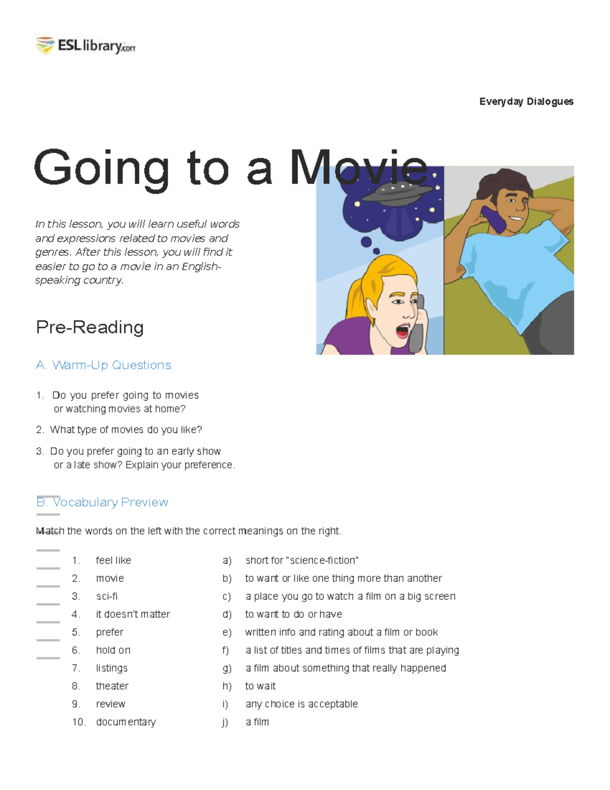 Going TO A Movie resumen general y explicado - Everyday Dialogues Going ...