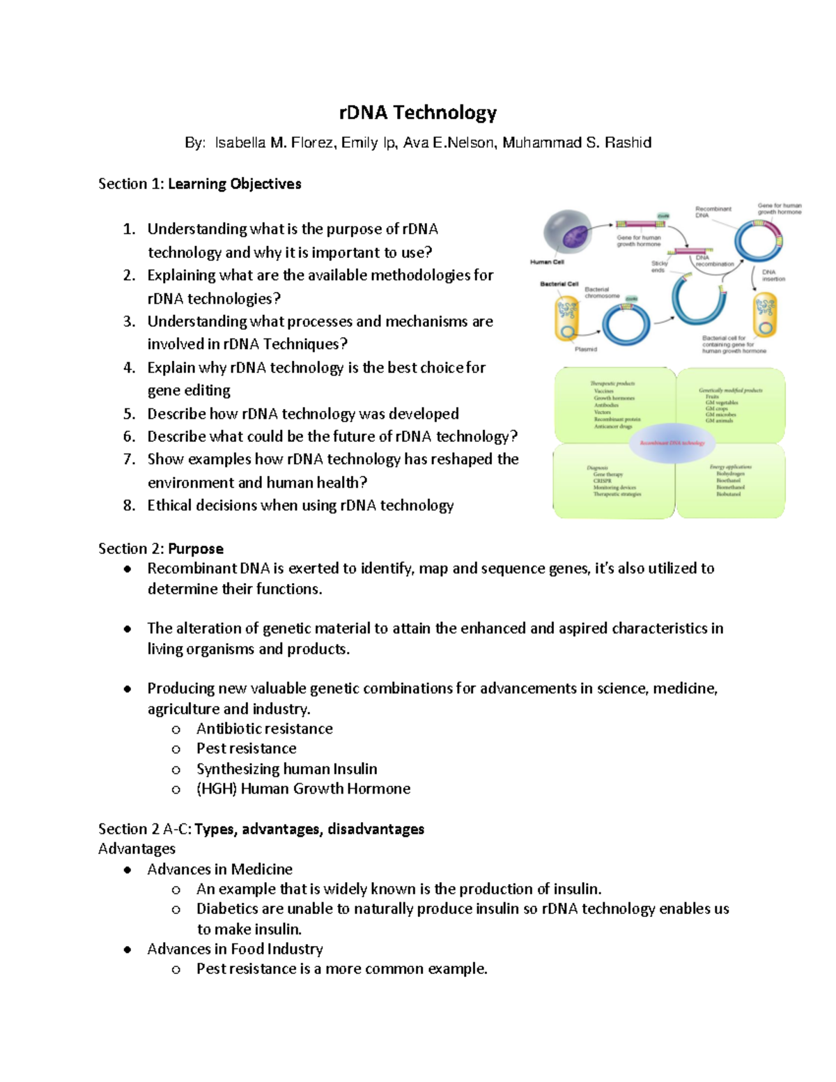 rDNA technology - rDNA Technology By: Isabella M. Florez, Emily Ip, Ava ...