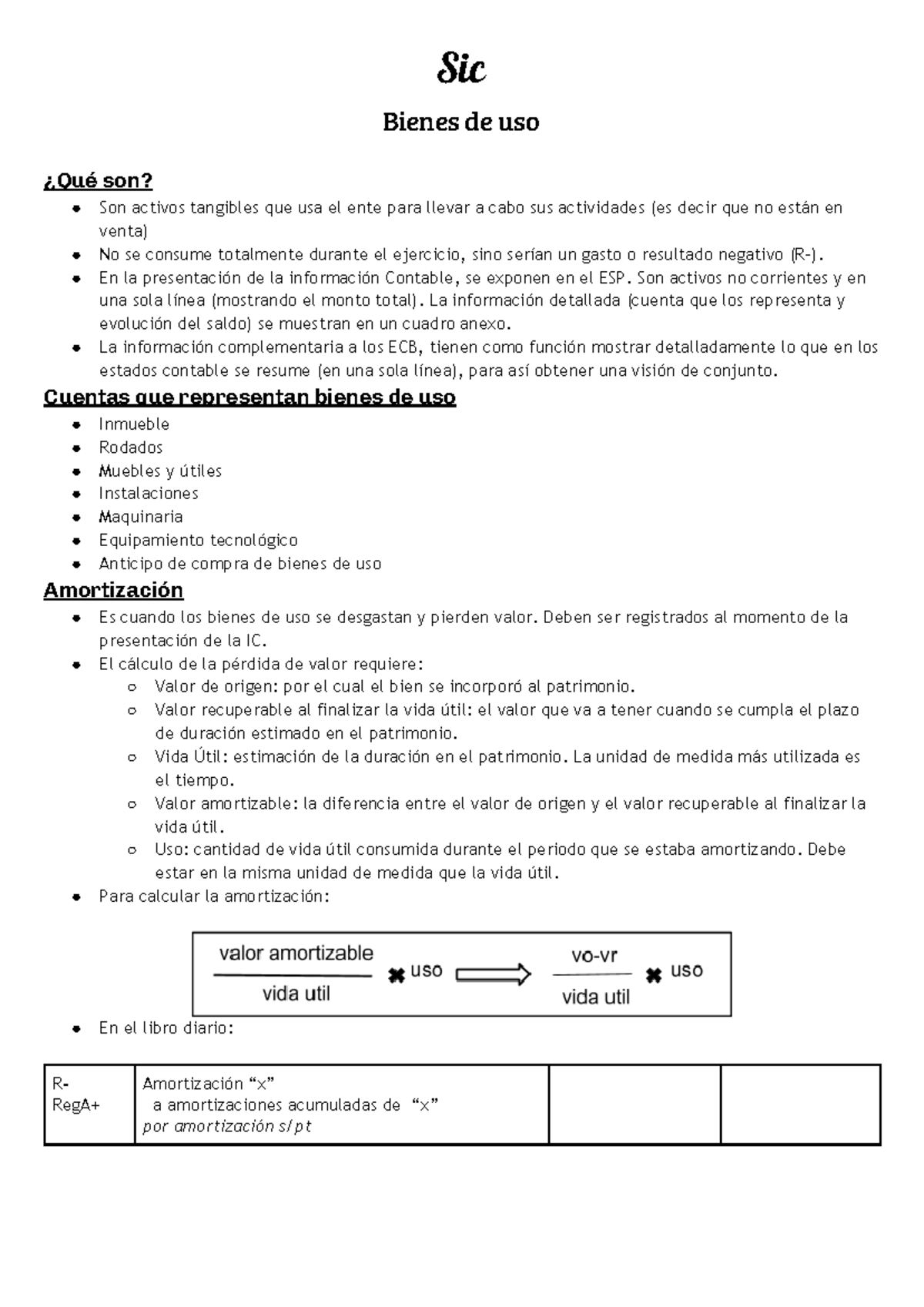 SIC Bienes de Uso - Sic Bienes de uso ¿Qué son? Son activos tangibles ...