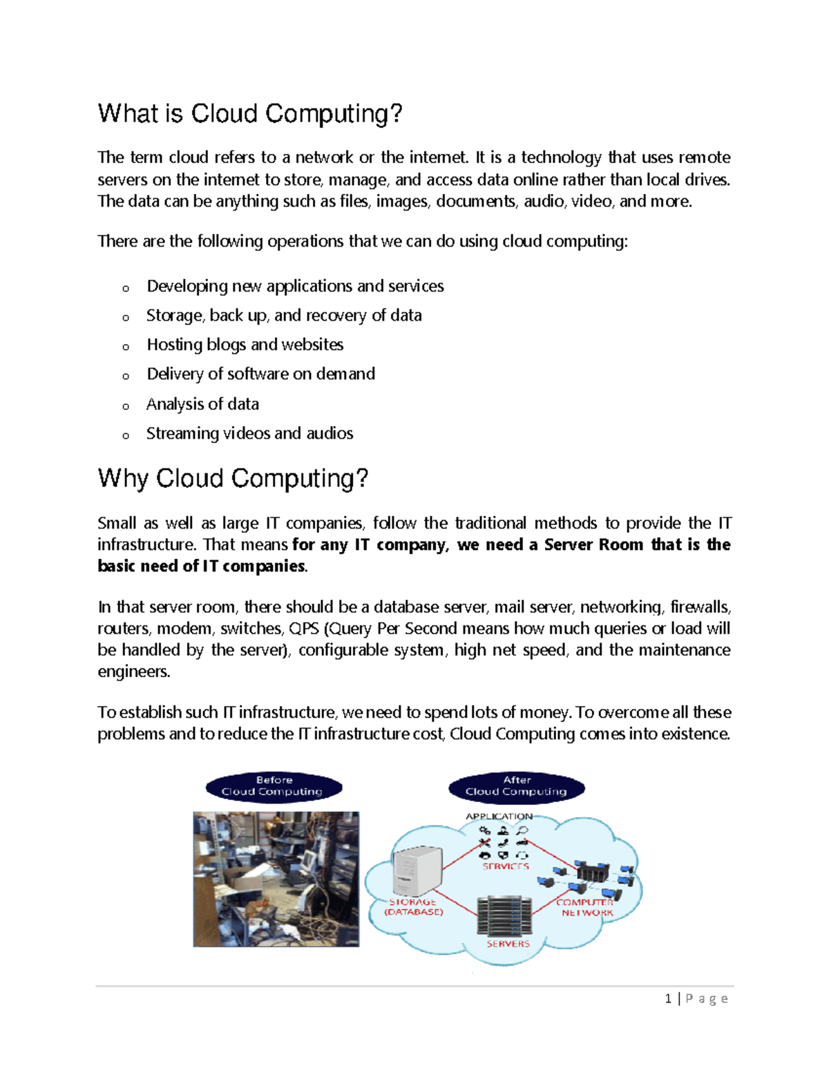 Cloud Computing Notes till CT1 - What is Cloud Computing? The term ...