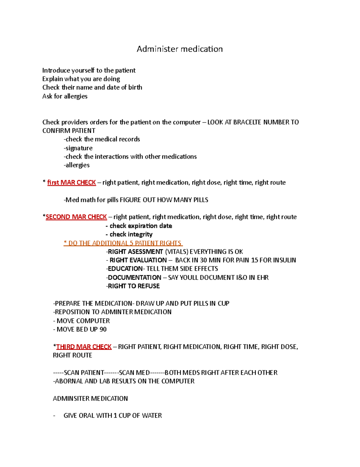 Administer medication Skill - Administer medication Introduce yourself ...