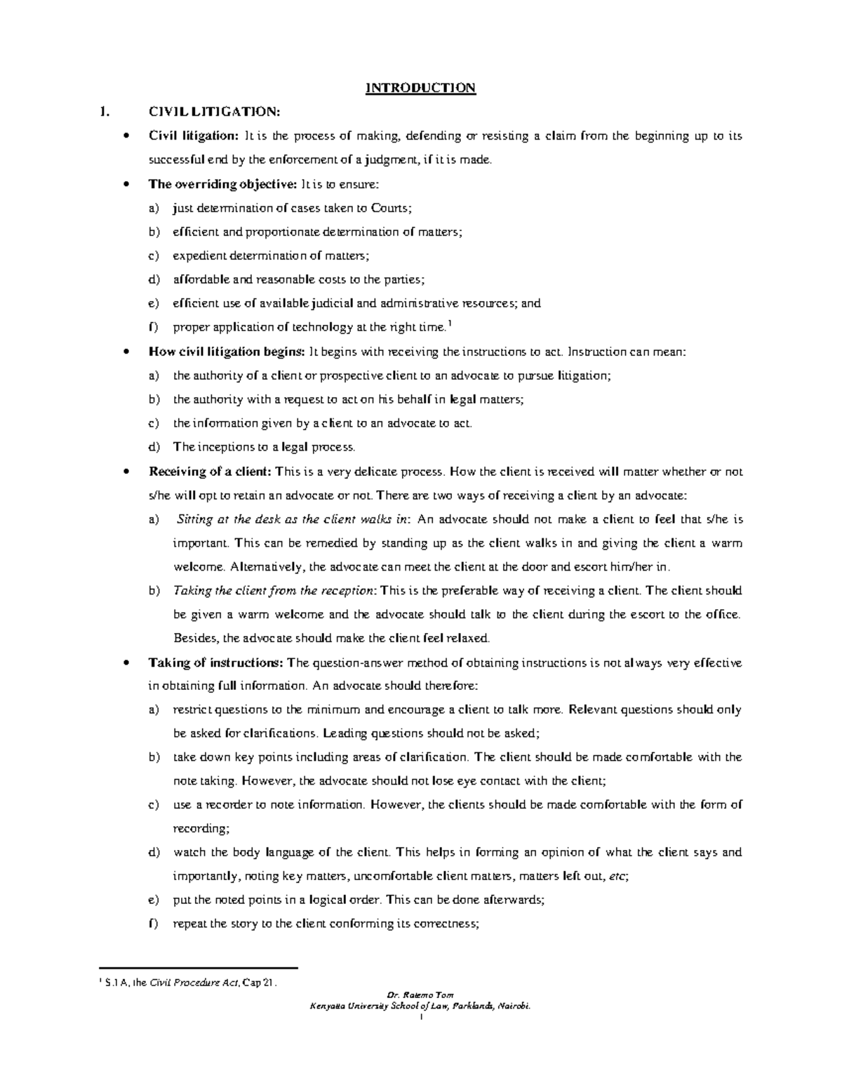 Civil Litigation Complete - Kenyatta University School of Law ...