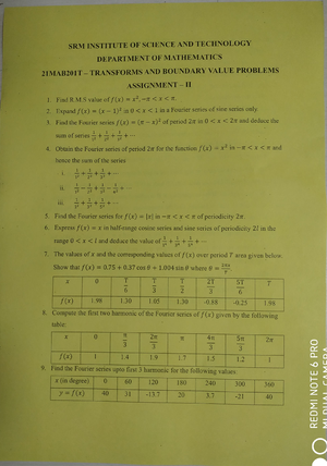 T Veerarajan - Engineering Mathematics II - - Studocu