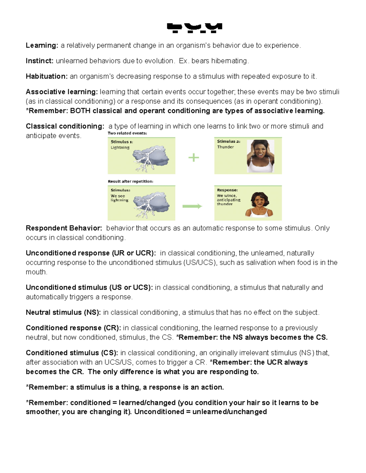Learning Review - Learning: a relatively permanent change in an ...